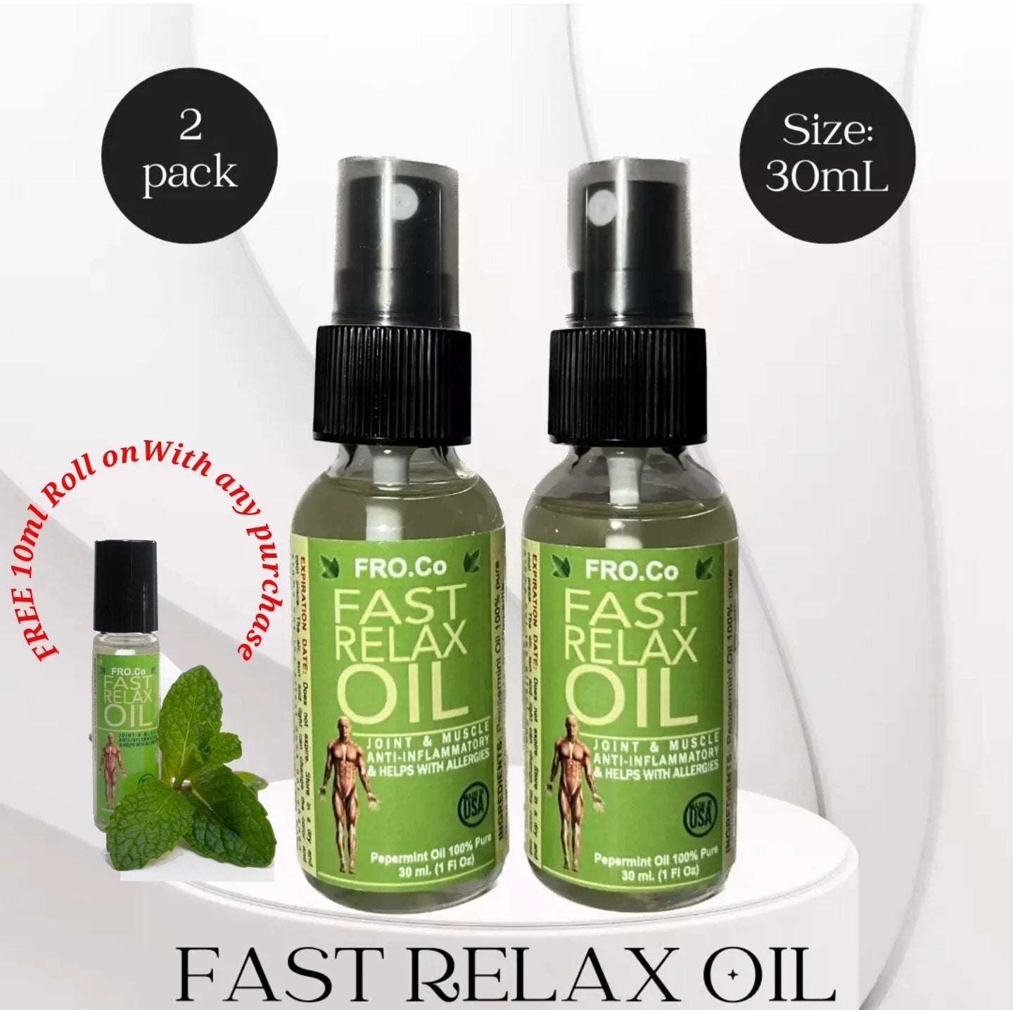 (2) 30ml Fast Relax Oil, Sleep, Pain, Aches Wellness 100% Organic USDA ...
